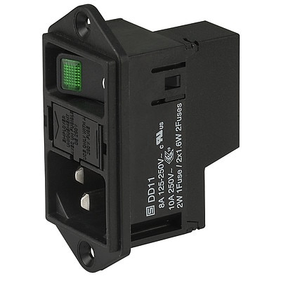 DD11 - IEC Appliance Inlet C14 with Line Switch 2-pole, Fuseholder 1 ...