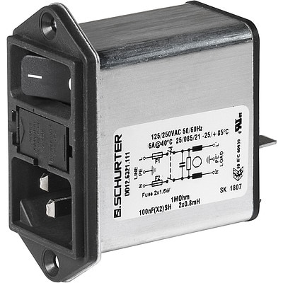 DD12 - IEC Appliance Inlet C14 with Filter, Fuseholder 1- or 2-pole ...